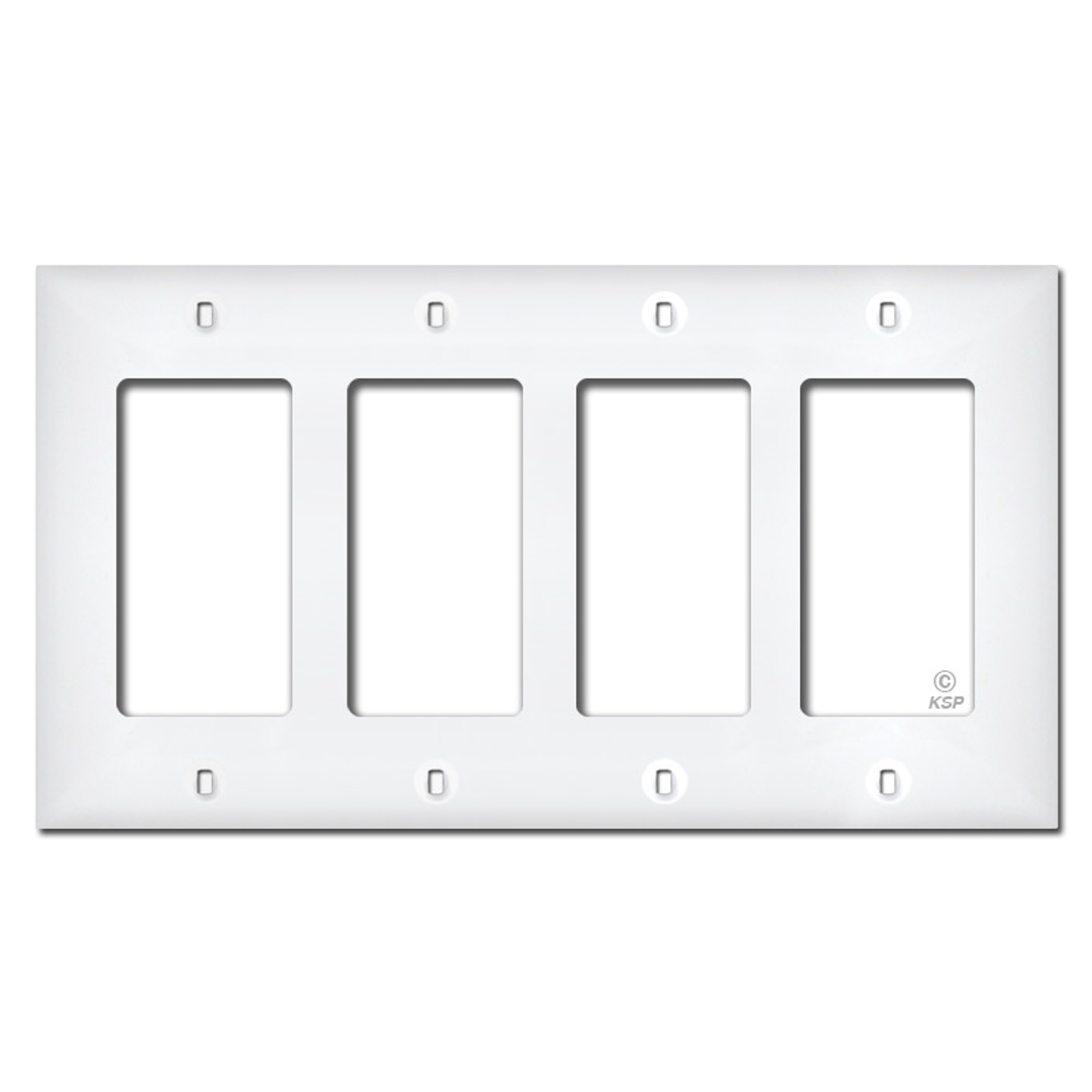 White Plastic 4 Gang Toggle Switch Plate Covers
