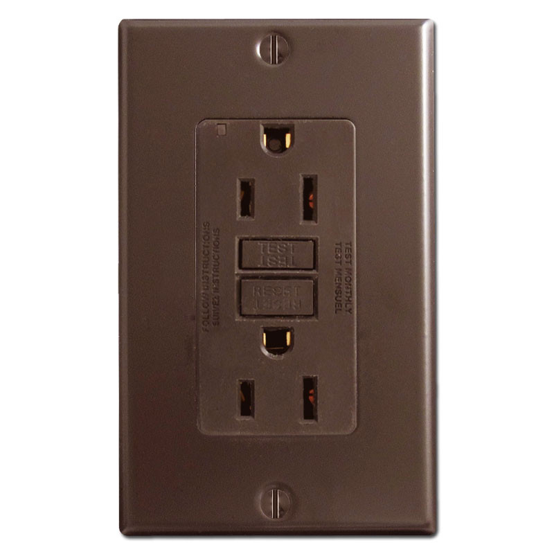 Brown 15 Amp GFI Receptacles | Kyle Switch Plates