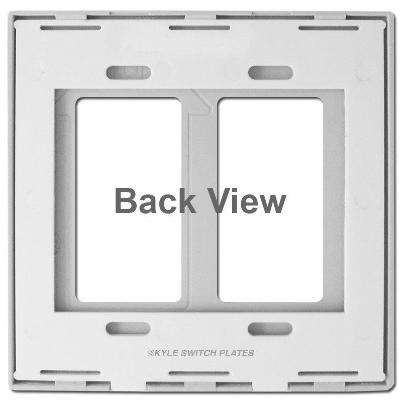 White Touch-Plate Screwless 2-Gang Ultra Light Switch Plates