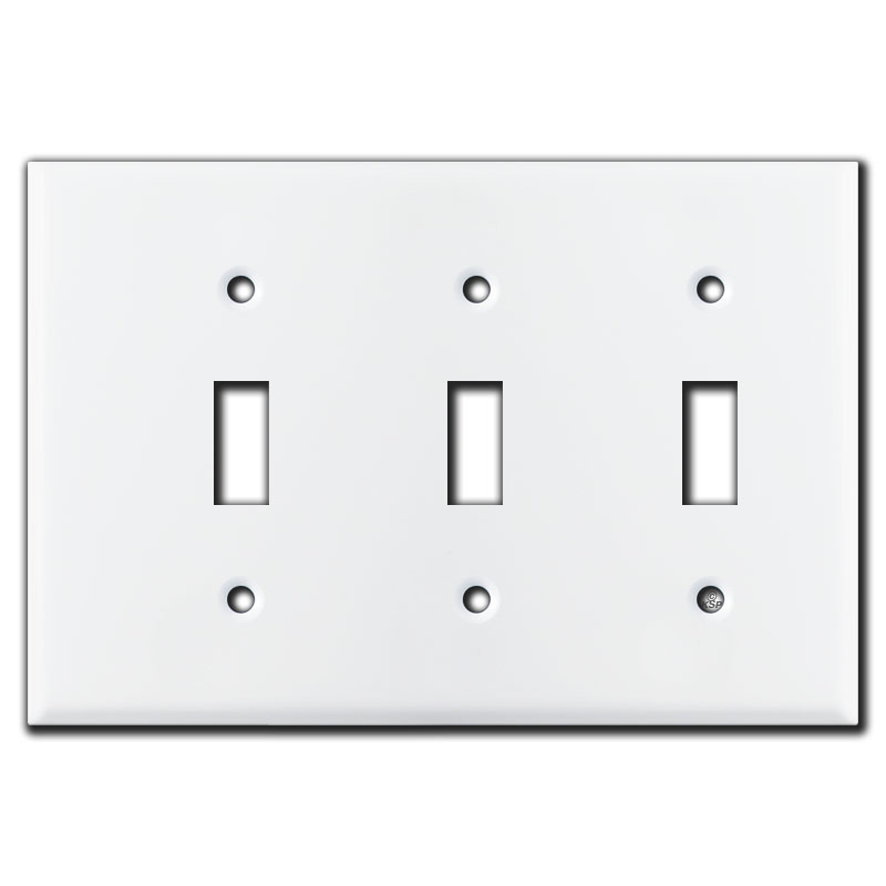 Half Narrow Toggle Electrical Switch Plate - White | Kyle Switch Plates