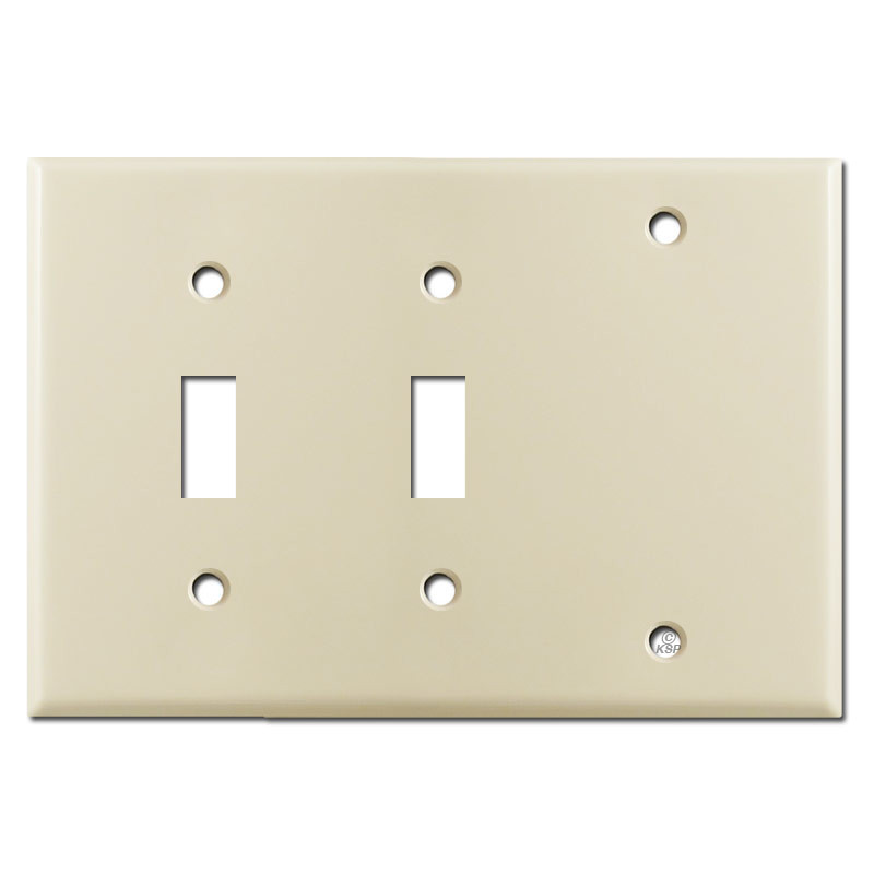 3 Gang 2 Toggle Blank Switch Plates - Ivory | Kyle Switch Plates