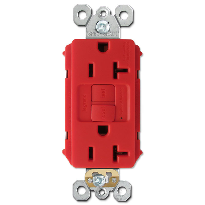 Red 15A Single Round Outlet Receptacle | Kyle Switch Plates