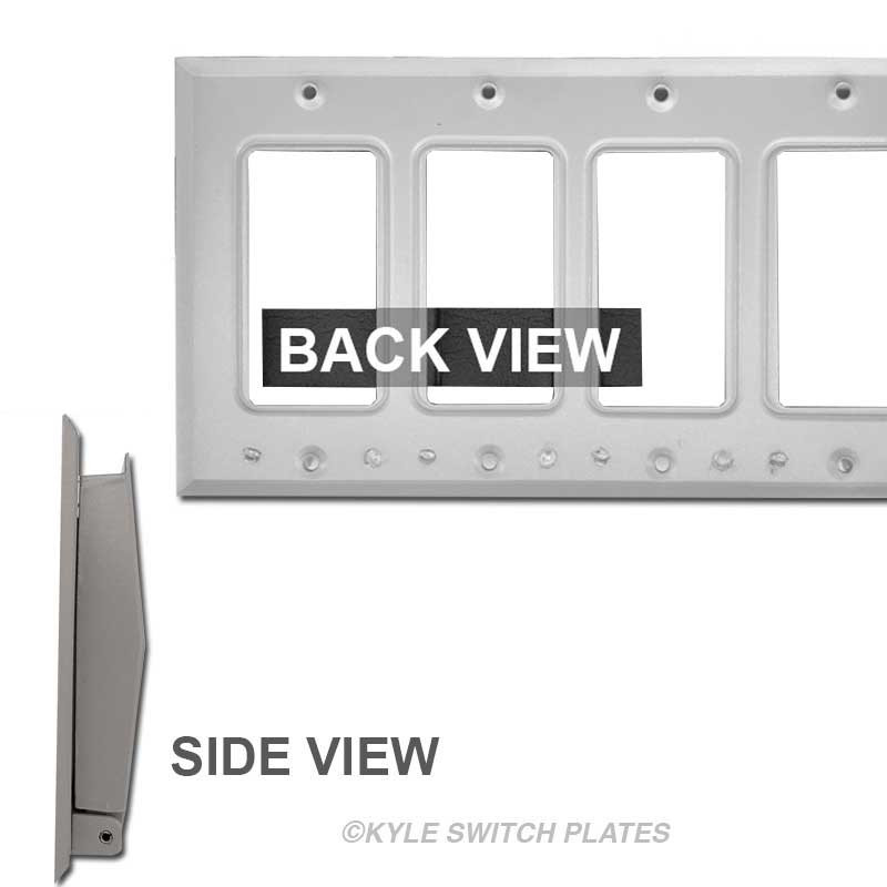 Weatherproof 4 Decor Wall Plate Covers for Wet Locations - Aluminum