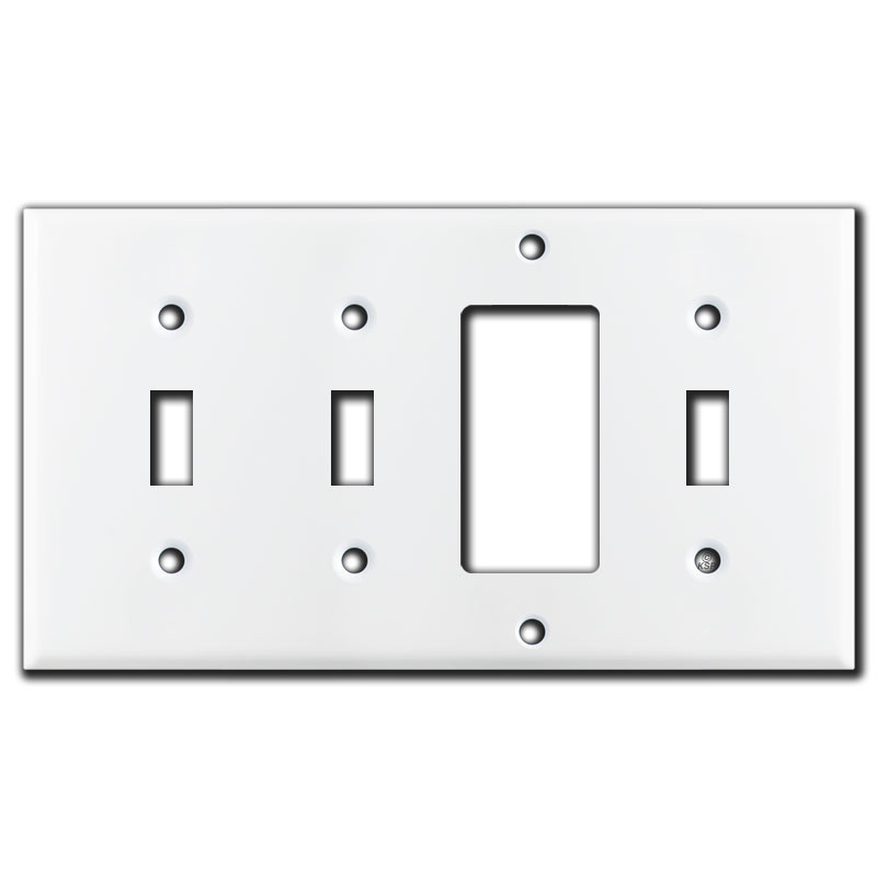 1 Toggle 1 Decora 2 Toggle Light Switchplate - White