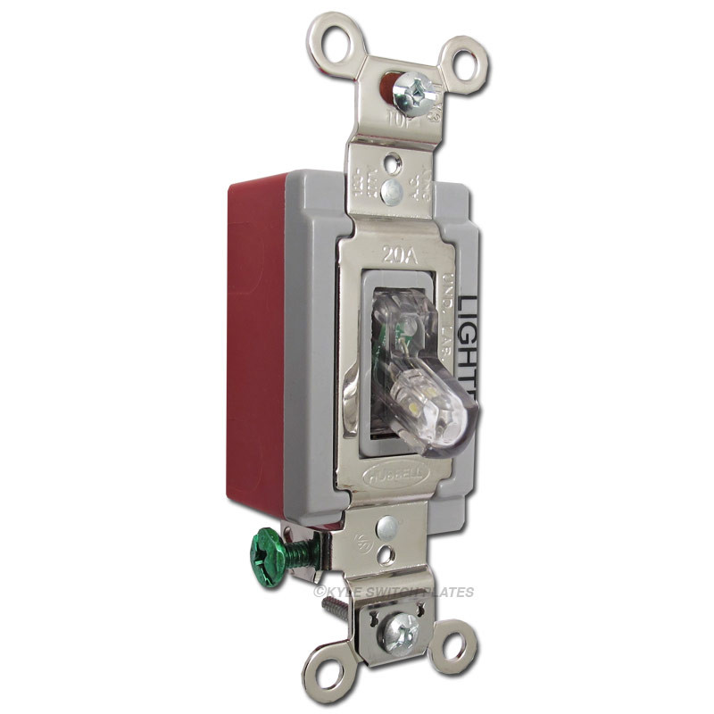 Clear Lighted Toggle Switch - Illuminated White When OFF 20A