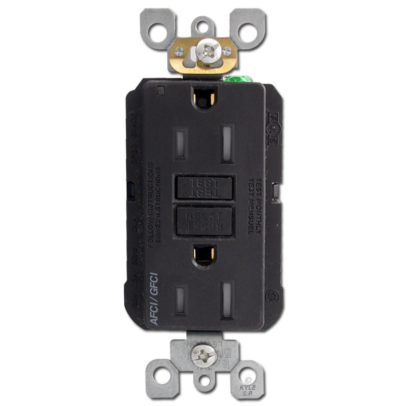 Ground Fault Arc Fault Receptacle 15A TR Leviton - Black