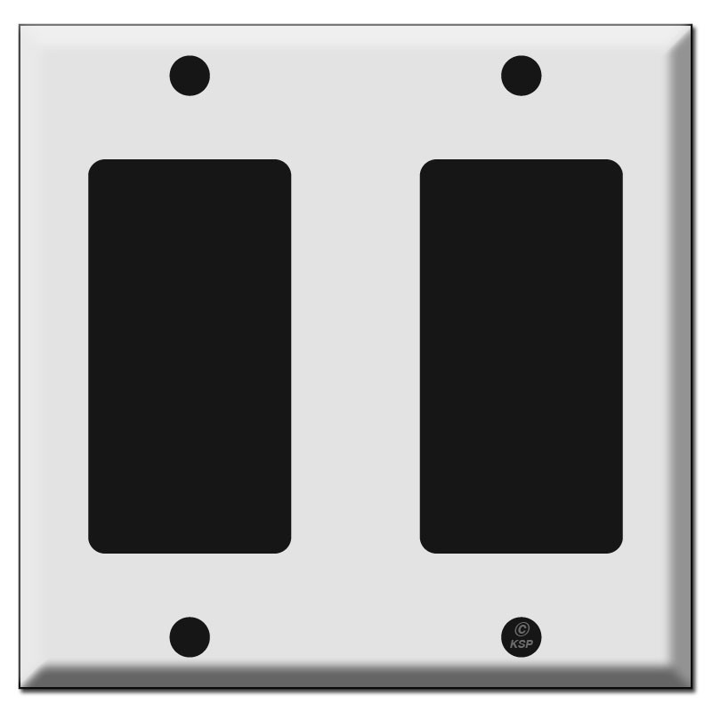 Wide-Spaced 2 Decor Rocker Switch Plates for 2 Single Boxes