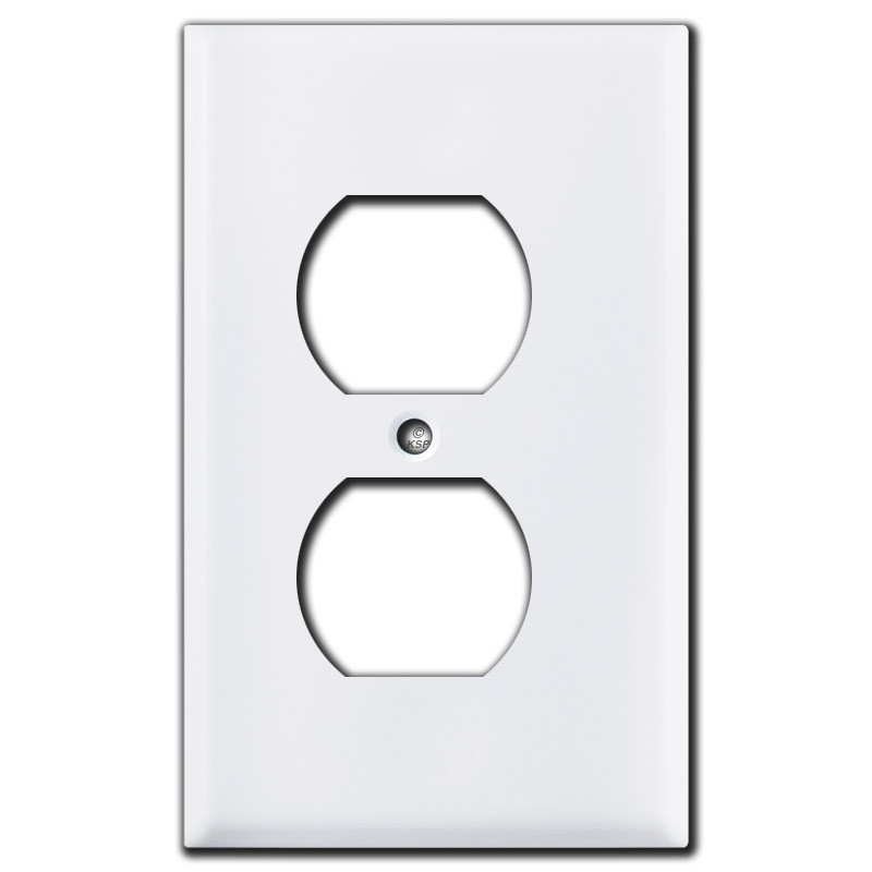 Half Narrow .25'' Trimmed Duplex Receptacle Covers - White