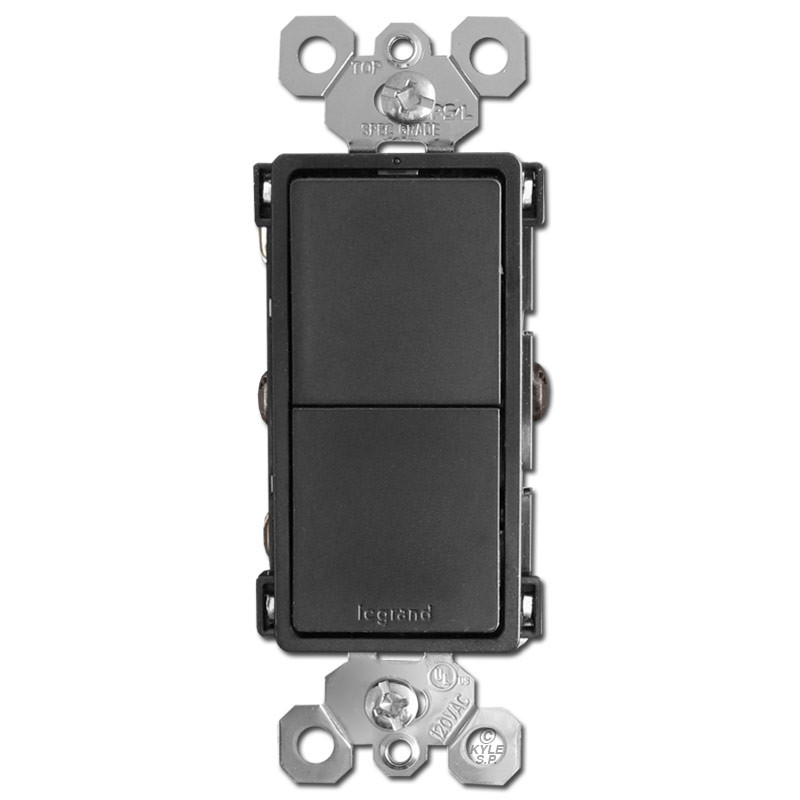 Black Decora Rocker Switches for Electrical Light Plates