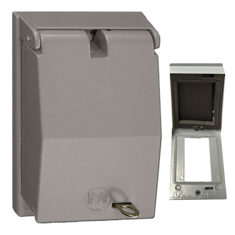 Metal Vertical Locking In-Use Outdoor Switch & Outlet Cover 7-in-1