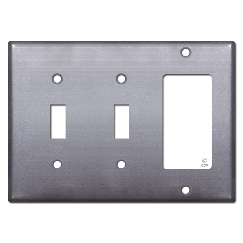 5 Toggle Switch Plate Cover - Raw Steel Paintable