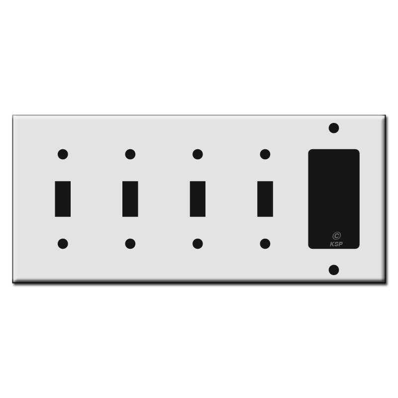 4 Toggle 1 GFCI Plastic Switch Plate | Kyle Switch Plates
