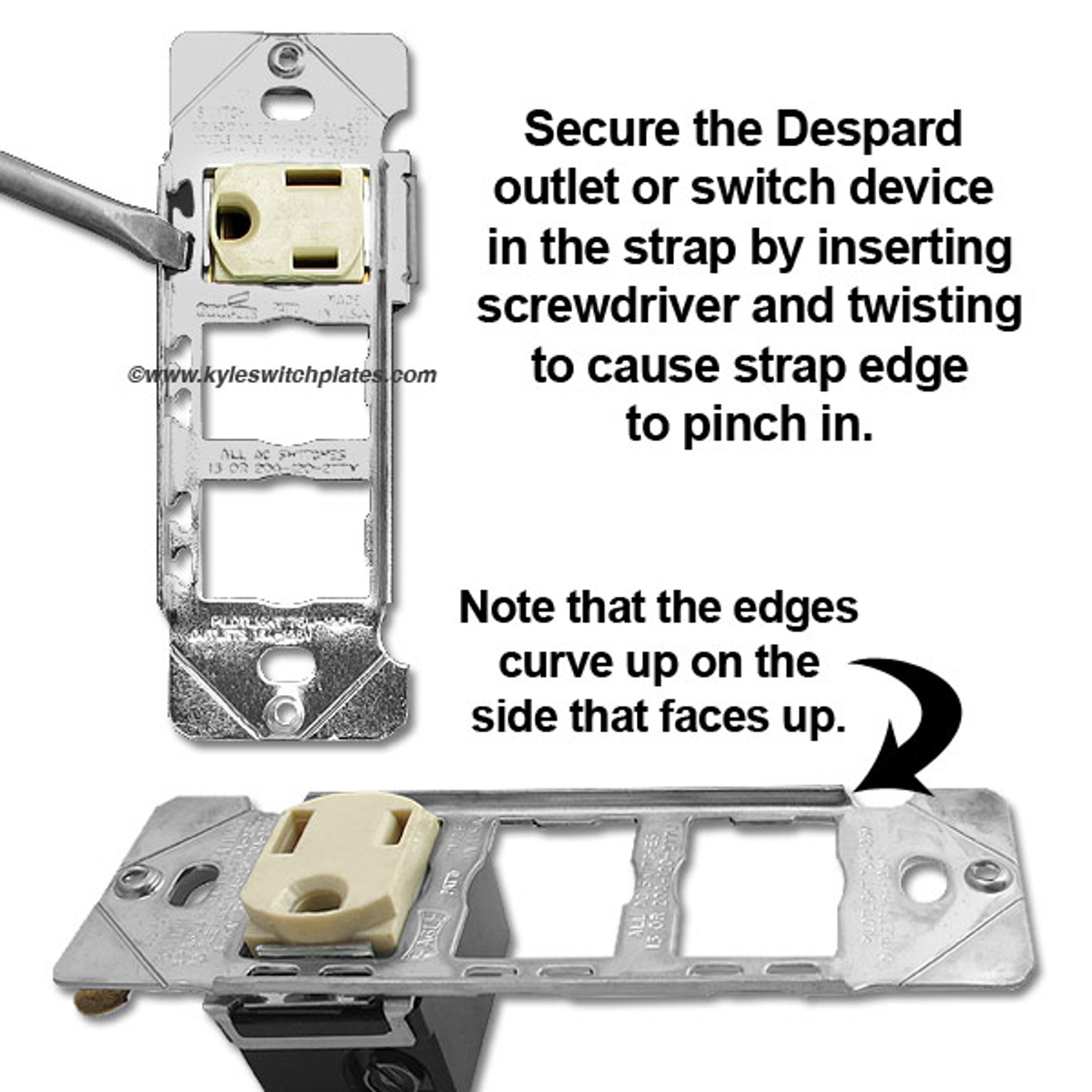 Triple Stacked Ivory Toggle Switch And Strap Set Despard 15a