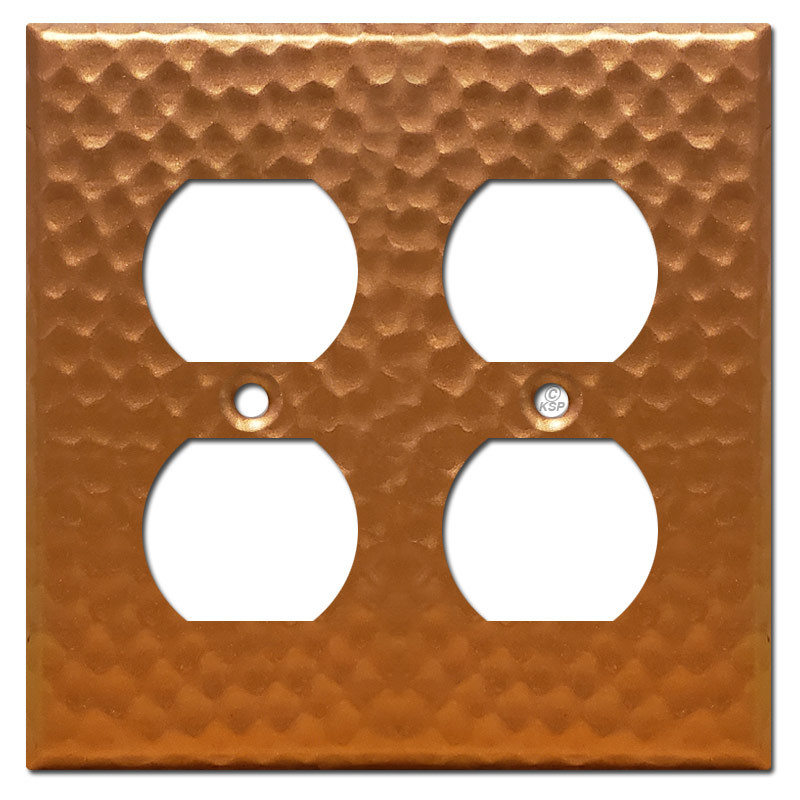 2 Duplex Light Switch Cover - Hammered Copper | Kyle Switch Plates