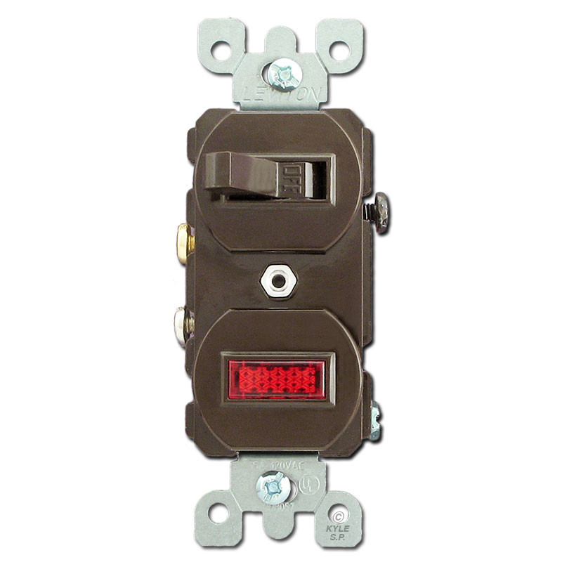 Leviton Duplex Toggle Switch & Pilot Light Combo Devices 5226