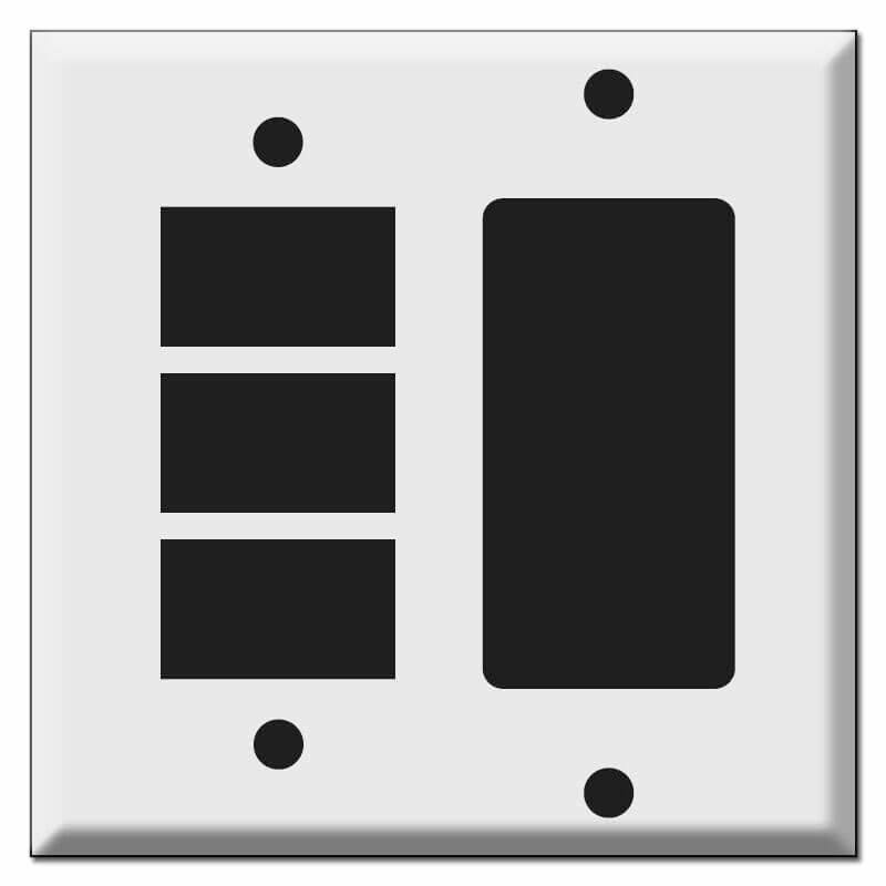 New Style 3 GE Switch + Decora Device Low Voltage Plates