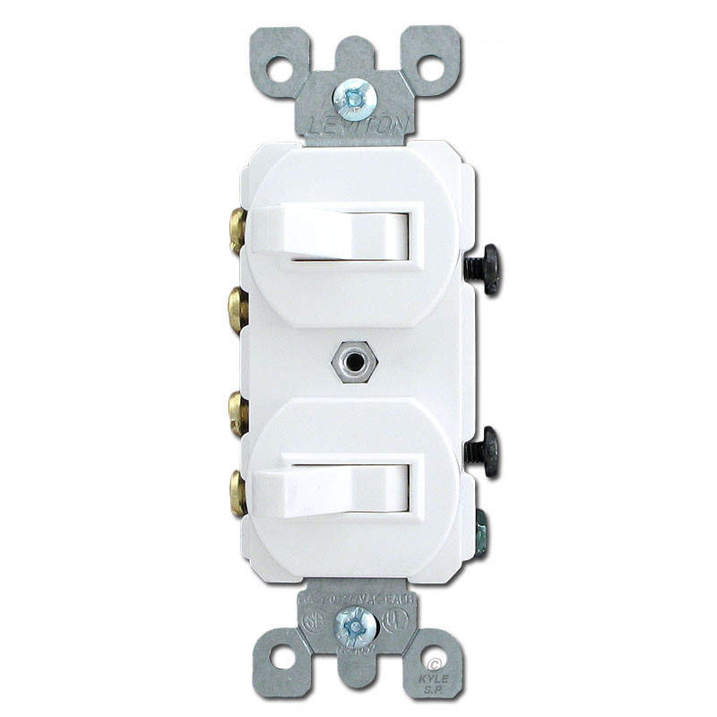 White Combo Switches & Outlets - Dual Stacked Devices