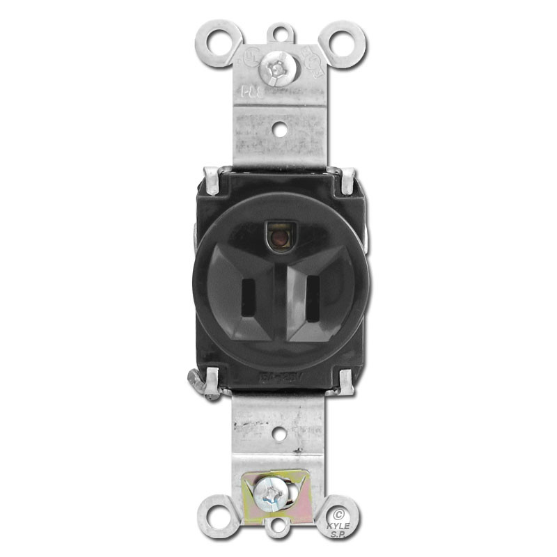 Red 15A Single Round Outlet Receptacle | Kyle Switch Plates