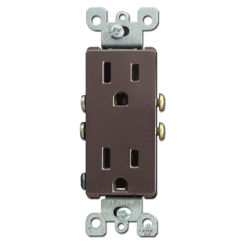 Brown 15A Decora Receptacles | Kyle Switch Plates