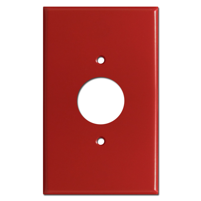 Oversized 1.4'' Round Socket Cover Plate - Red | Kyle Switch Plates
