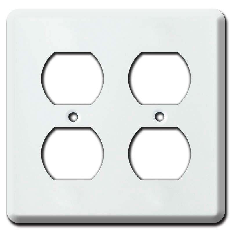 2-Gang Duplex FS Box Cover for 4 Plugs on Surface Box - White