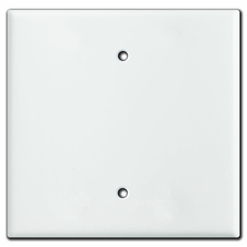 Oversized Double Wide 1 Blank Centered Wall Plate - White