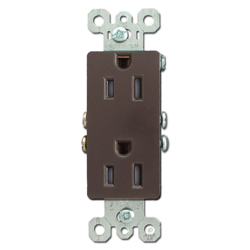 Brown 15A Tamper Resistant Block Outlets | Kyle Switch Plates