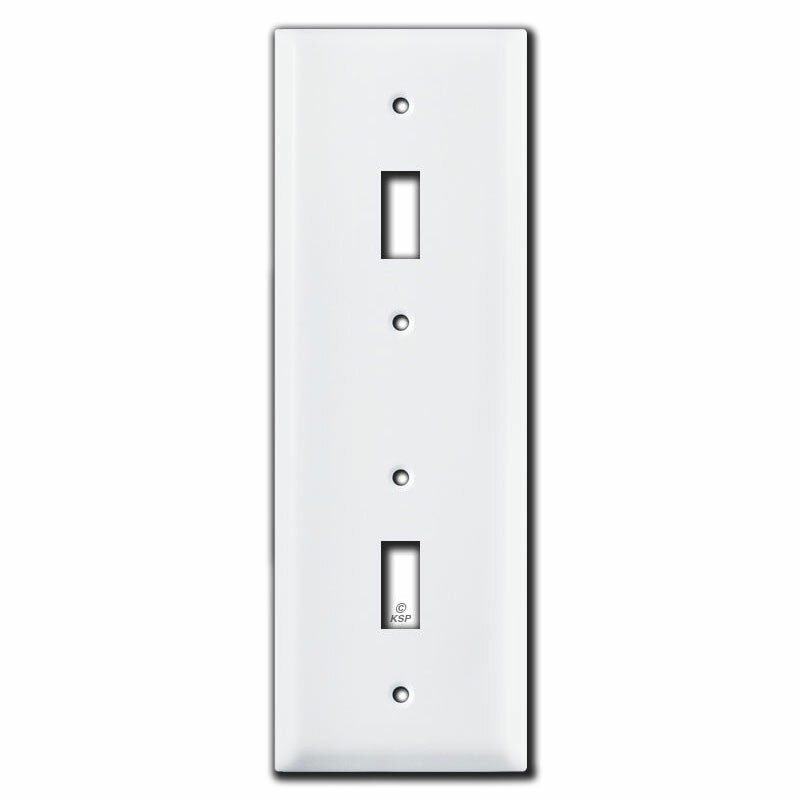 Tandem 2-Toggle Switch Plate for 2 Stacked Boxes on 4'' Centers