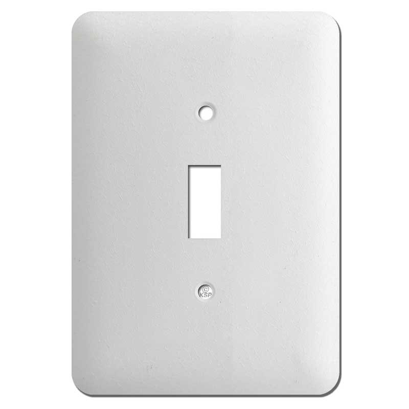 Tall Wider Toggle Light Switch Plate - White Wrinkle Texture | Kyle