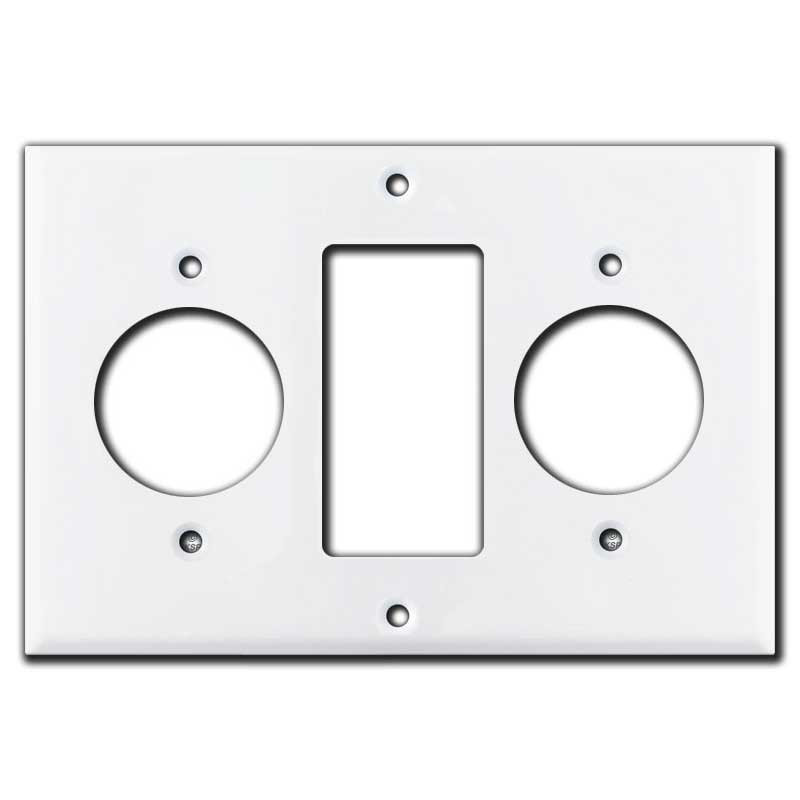 1.62'' Outlet + GFCI Rocker +1.62'' Outlet Wall Plates - White