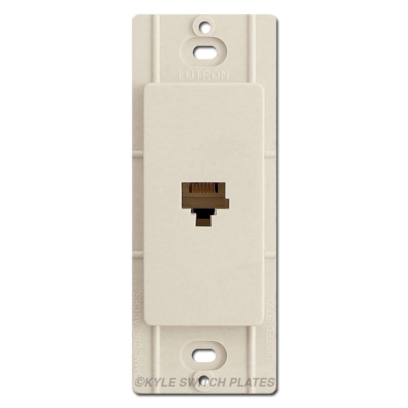 Light Almond Phone Jack Device for Decorator Switch Plates