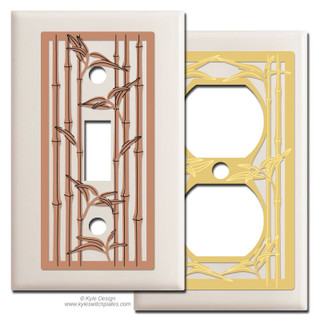 Asian Bamboo Metal Switch Plates & Outlet Covers Made in USA