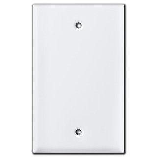 Low Profile Flat Blank Switch Plate 1-Gang - White | Kyle Switch Plates