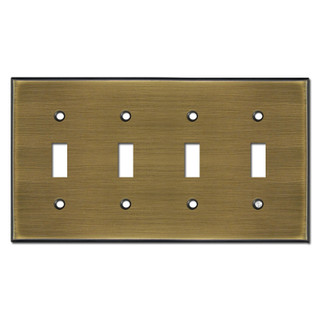 2 Toggle Switch Plate - Antique Brass | Kyle Switch Plates