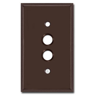 Single Gang Push Button Switch Plate - Brown | Kyle Switch Plates