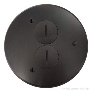 Round In-Floor Electrical Duplex Outlet Box - Dark Bronze