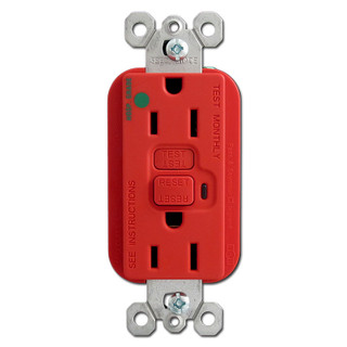 Red Hospital Grade 15A GFCI Receptacles | Kyle Switch Plates
