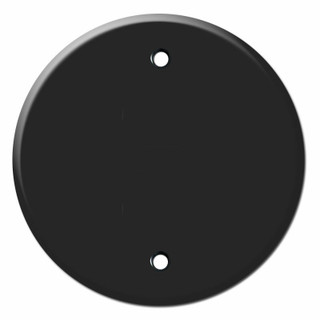 Round Blank Ceiling Outlet Cover for 4'' Electrical Box - Black