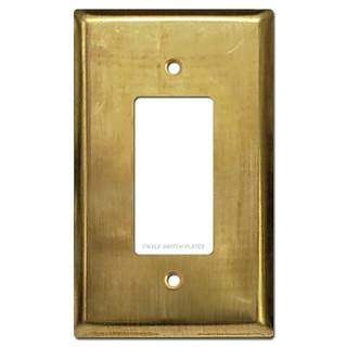 Oversized 1 Decora Rocker/GFCI Outlet Cover Plate - Raw Brass