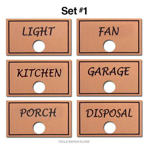 Copper Switch Plate Labels for Identifying Switches