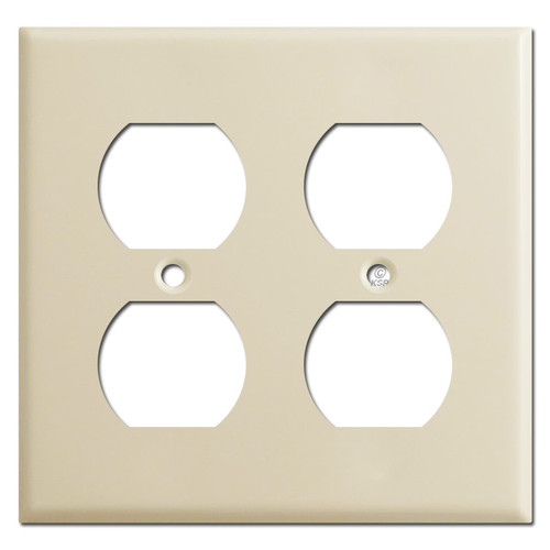 Jumbo Double Gang 4 Outlet Plug Switch Plates Polished Chrome