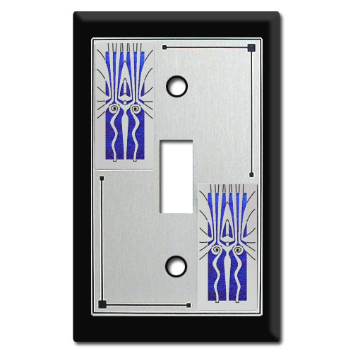 Retro Art Deco Light Switch Wall Plates In Black Kyle Design