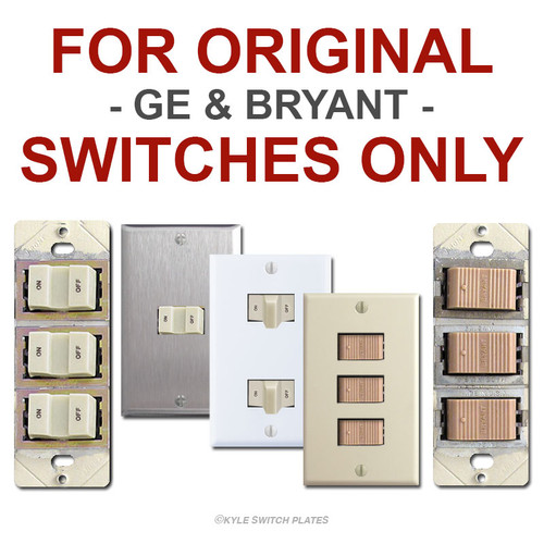 Ge Old Style Low Voltage 3 Switch Wallplates Satin Stainless Steel
