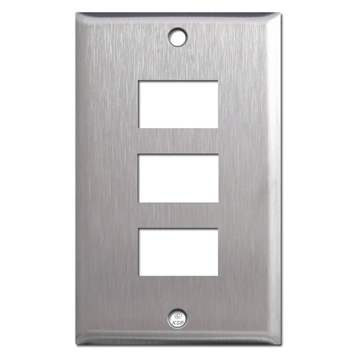 Ge Old Style Low Voltage 3 Switch Wallplates Satin Stainless Steel