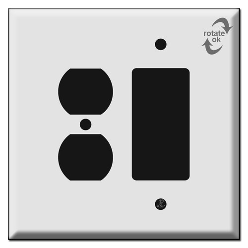 Oversized 1 Duplex Outlet 1 Decora Rocker Switch Plates Black