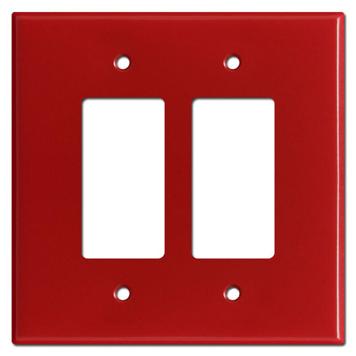 Oversized Double Decora Rocker Light Switch Plates Red