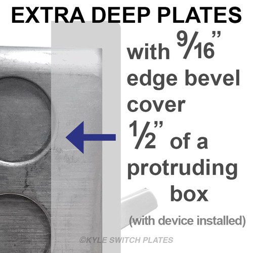 Raised Single Receptacle Wall Plates - Satin Stainless Steel