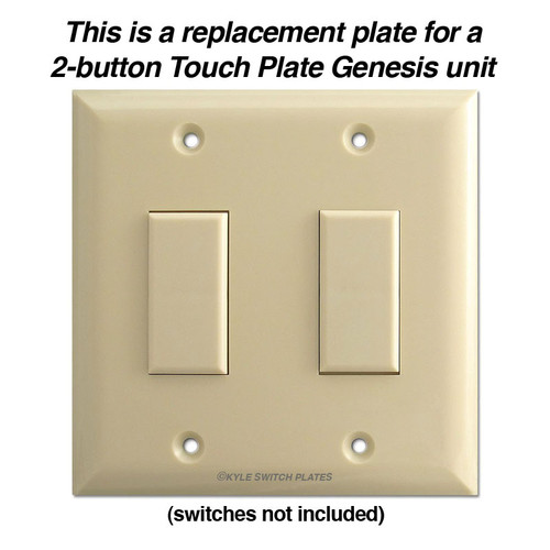 Touch Plate 2 Switch Genesis Low Voltage Wall Plates - Ivory