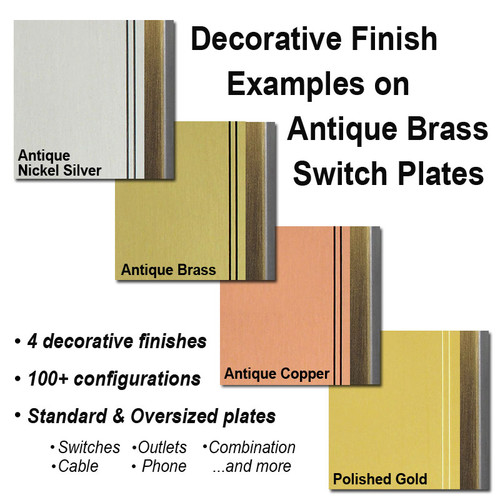 Retro Art Deco Period Switch Plates In Antique Brass Kyle Design
