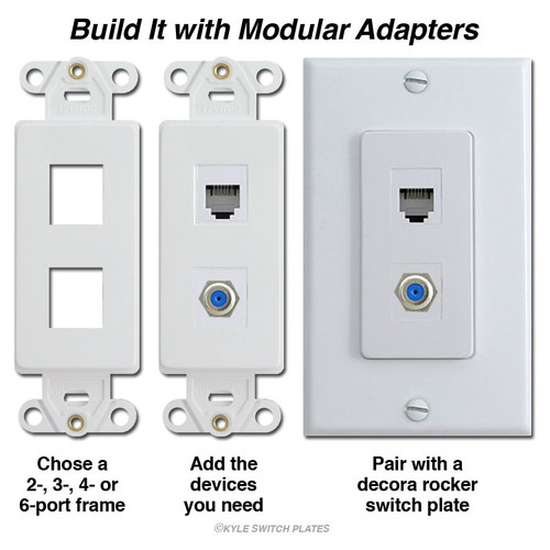 Leviton Quick Port Frame Cable TV Jacks 41084-FxF